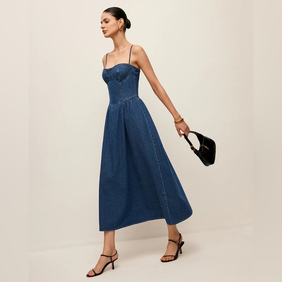 Commense | Dresses | 7 Sweetheart Collar Denim Dress | Poshmark
